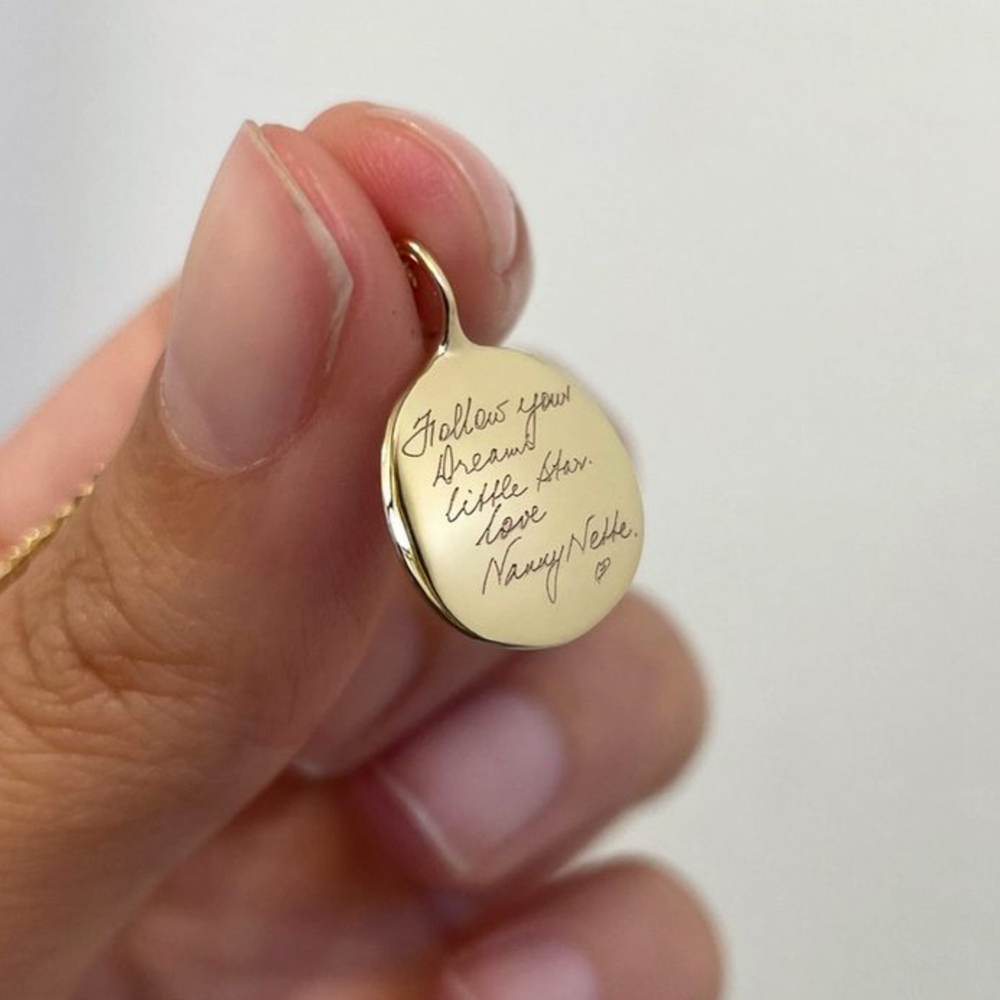 Custom Engraved Pendant | Yellow Gold – Linden Cook Jewellery